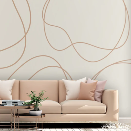 Beige Abstract Lines | Mirosa